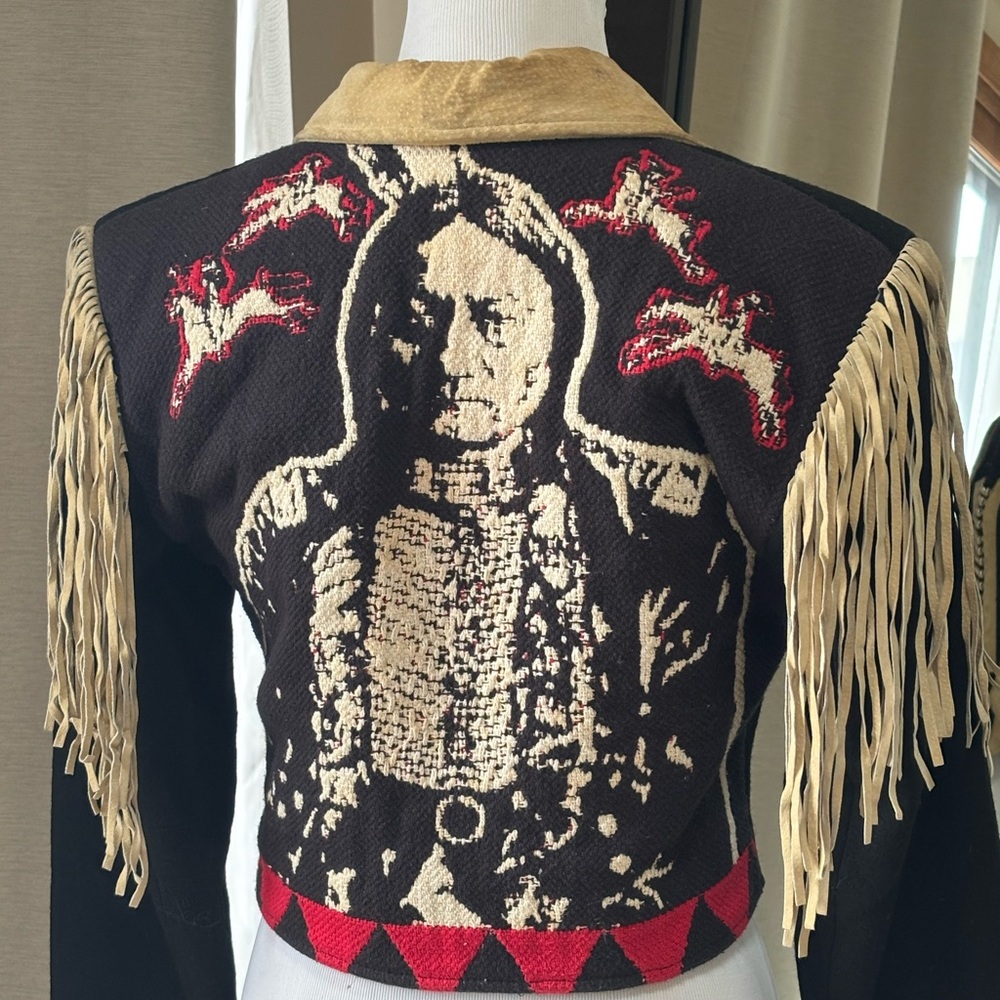 Rare Vintage Sitting Bull Native American Suede Jacke… - Gem